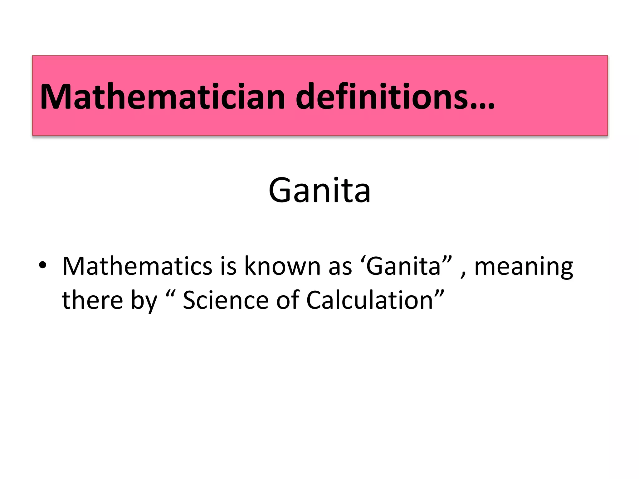 DEFINITION OF MATHEMATICS | PPTX