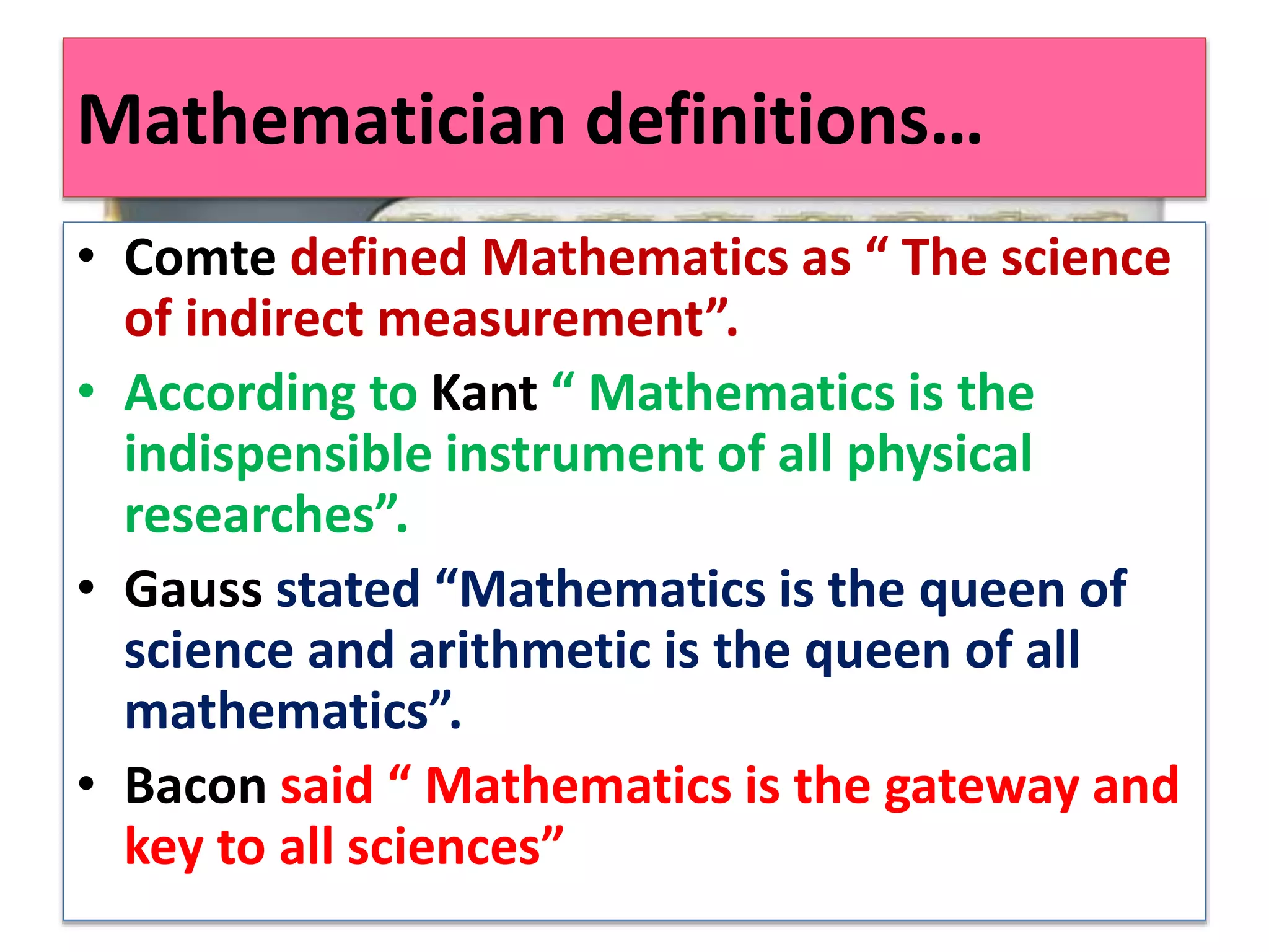 DEFINITION OF MATHEMATICS | PPTX