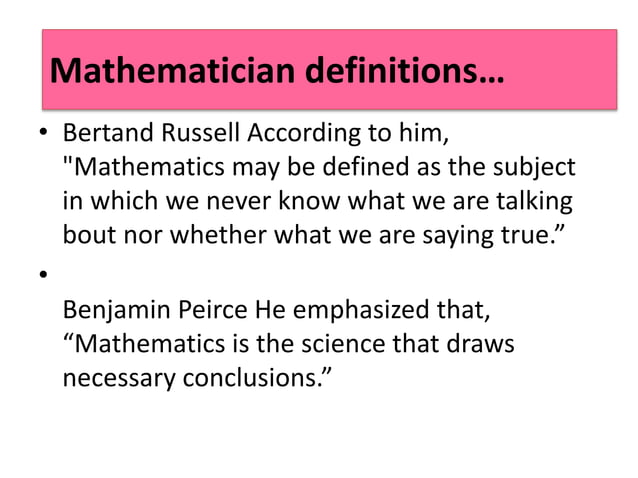 DEFINITION OF MATHEMATICS | PPTX