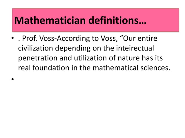 DEFINITION OF MATHEMATICS | PPT