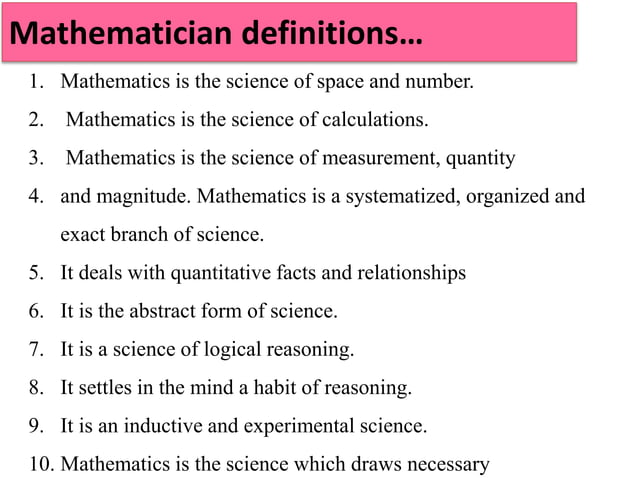 DEFINITION OF MATHEMATICS | PPTX