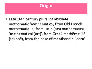 DEFINITION OF MATHEMATICS | PPTX