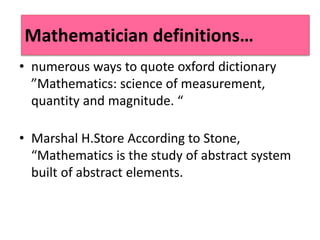 DEFINITION OF MATHEMATICS | PPTX