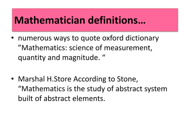 DEFINITION OF MATHEMATICS | PPTX