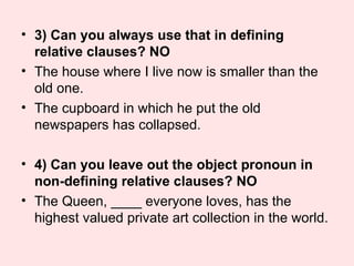 Defining And Non Defining Relative Clauses | PPT