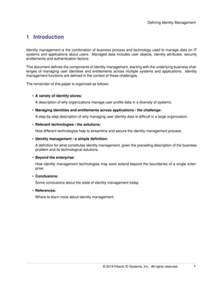 Defining Enterprise Identity Management | PDF