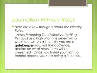 Alexis John B. Benedicto- Defining journalism | PPT