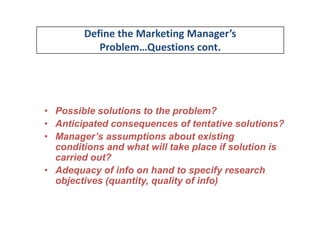 Defining the Problem and Determining Research Objectives | PDF