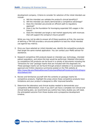 Defining your-target-product-profile in-vitro-diagnostic-products | PDF
