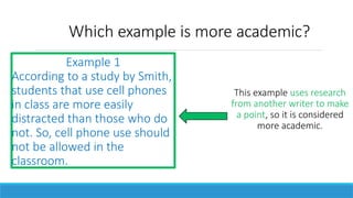 Defining what is or is not academic writing.pptx