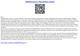 Defining A Hero | PPT