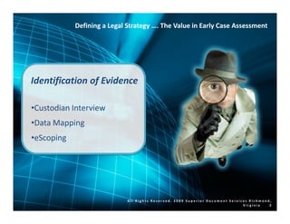 Defining a Legal Strategy ... The Value in Early Case Assessment ...