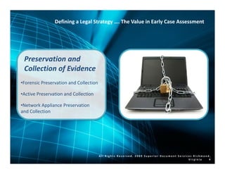 Defining a Legal Strategy ... The Value in Early Case Assessment ...