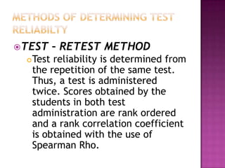 Defining and assessing test reliability and validity | PPT