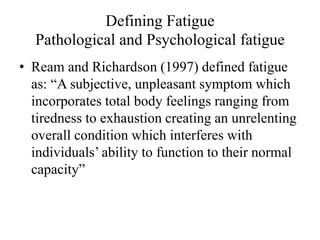 Defining and measuring fatigue | PPT | Diseases and Conditions ...