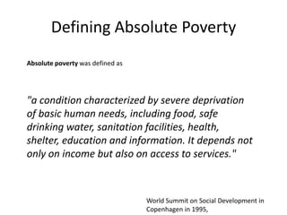 Defining and measuring poverty | PPTX