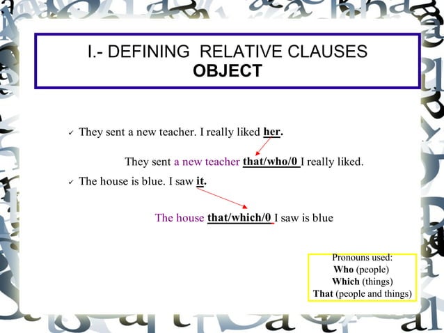 Defining and non defining relative clauses | ODP
