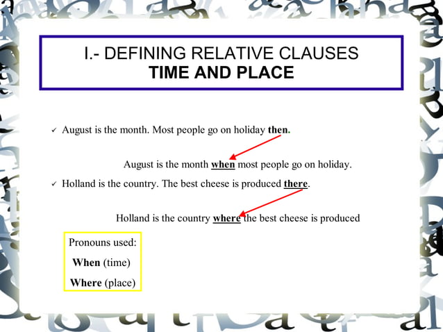 Defining and non defining relative clauses | ODP