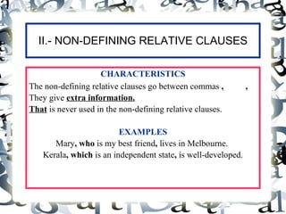 Defining and non defining relative clauses | ODP