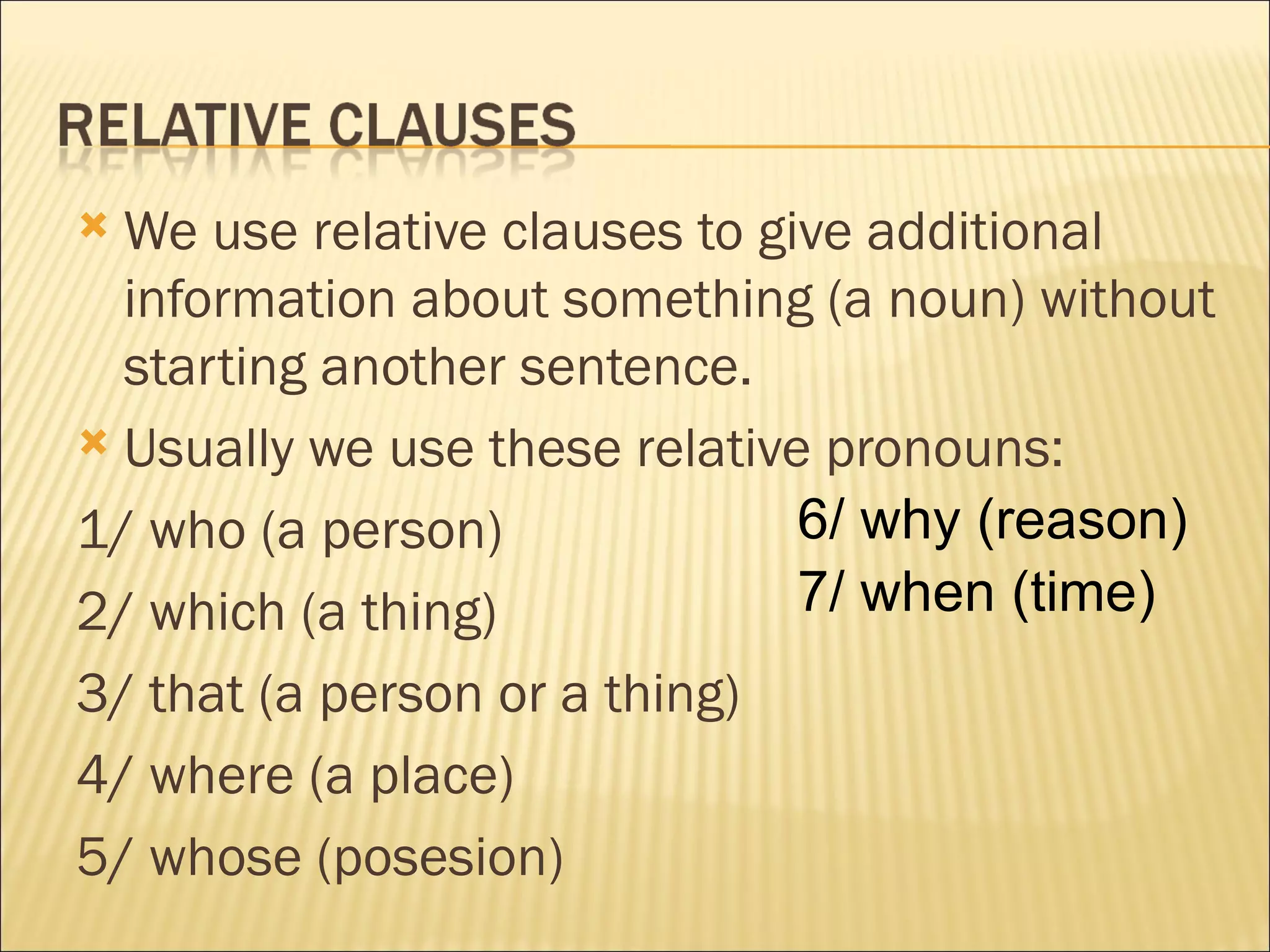 Defining and nondefining relative clauses | PPT