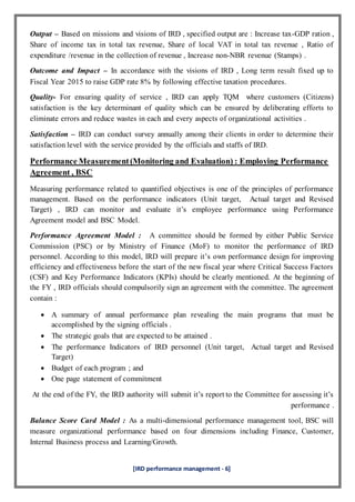 Defining a performance management system for internal resource division ...