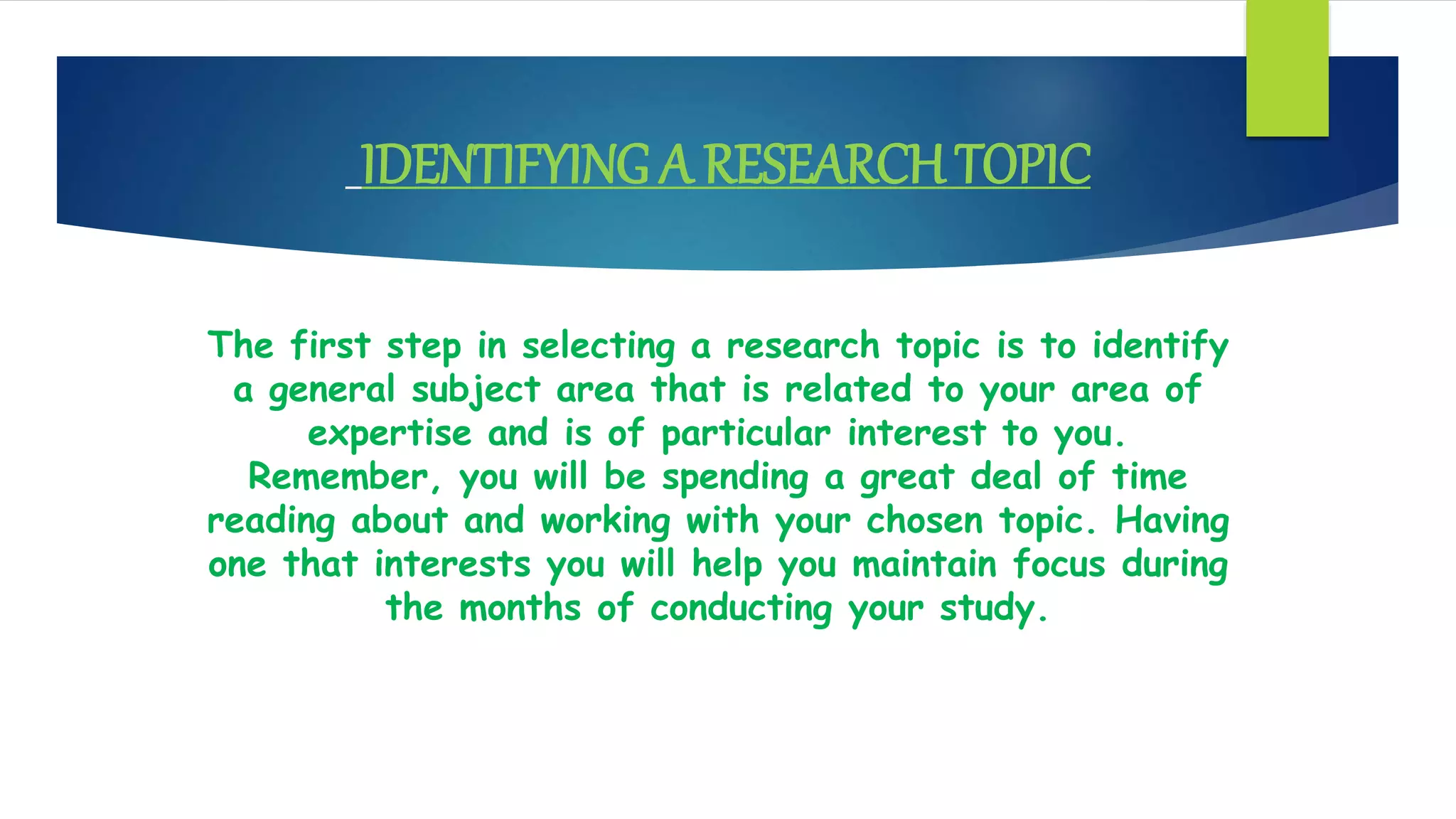 Defining a research topic | PPTX