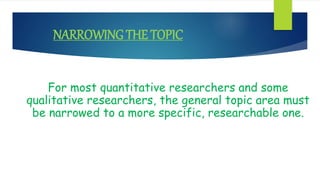 Defining a research topic | PPTX
