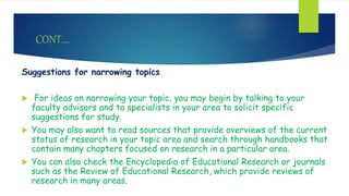 Defining a research topic | PPTX