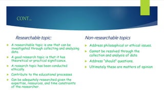 Defining a research topic | PPTX