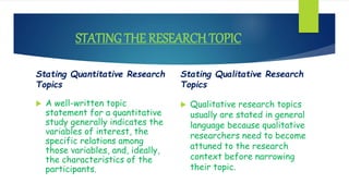 Defining a research topic | PPTX