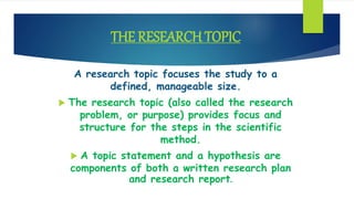 Defining a research topic | PPTX