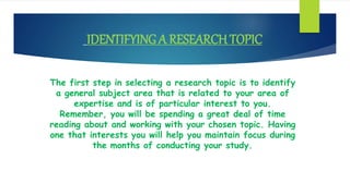 Defining a research topic | PPTX