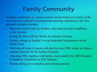Defining a Sporting Community! | PPTX