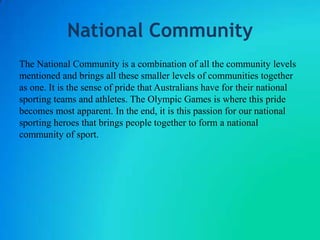 Defining a Sporting Community! | PPTX