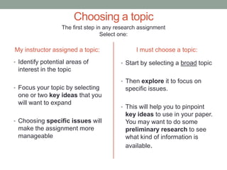 Defining a topic | PPT