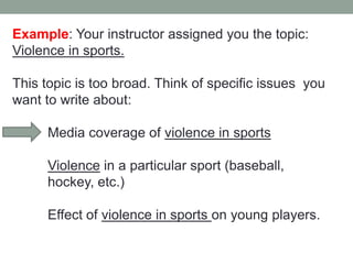 Defining a topic | PPTX