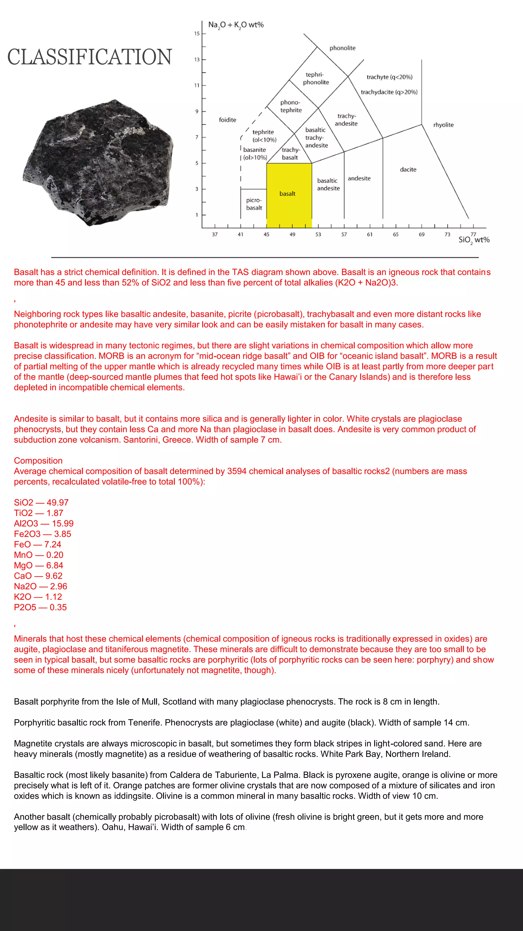 Defining basalt and sandstone. | PDF