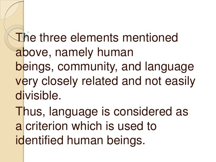 Defining characteristics of language