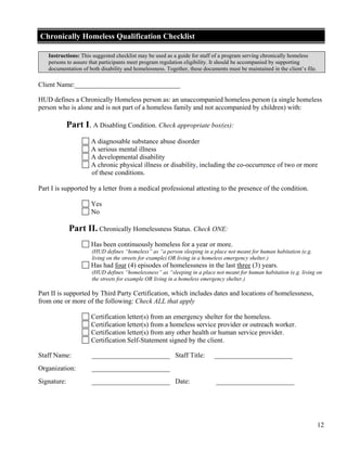 Defining Chronic Homeless | PDF | Government Support and Welfare ...