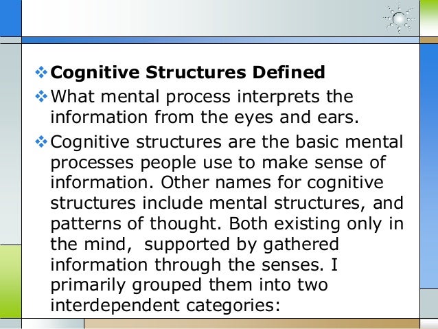 Defining cognitive structures and how video affects them Defining cognitive structures and how video affects them