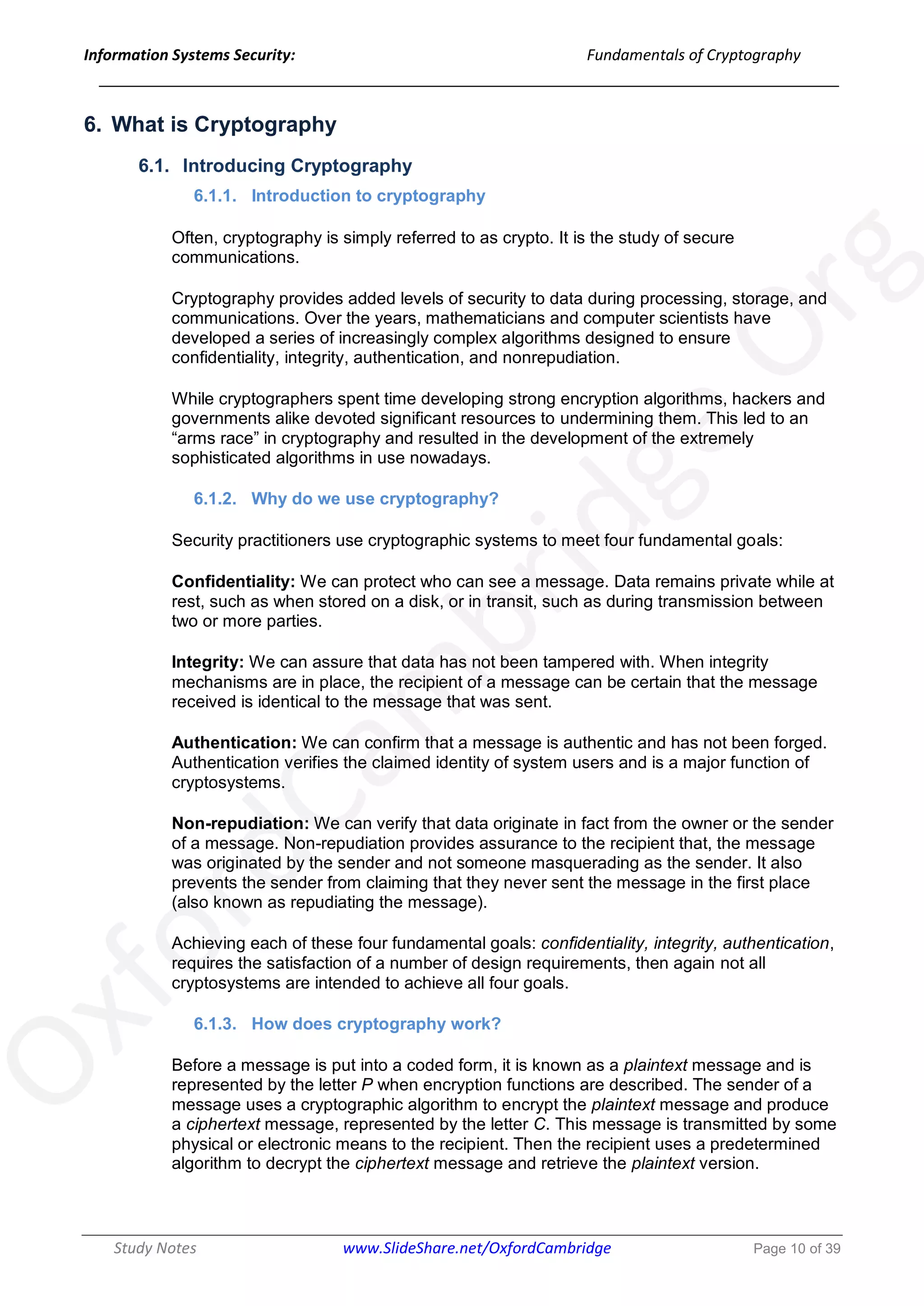 Defining Cryptography (Cryptography fundamentals 1/2) | PDF Defining Cryptography (Cryptography fundamentals 1/2) | PDF