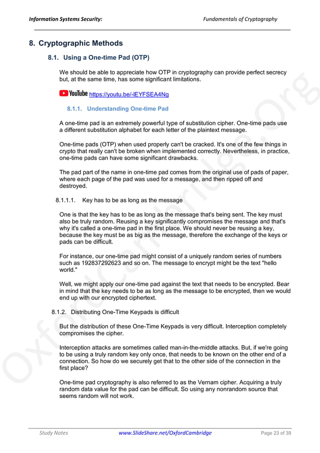 Defining Cryptography (Cryptography fundamentals 1/2) | PDF