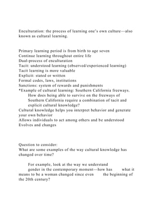 Defining CultureCulture as a Shared System of Meaning.docx