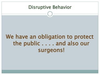 Defining disruptive behavior | PPTX