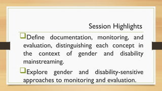 Defining Documentation, Monitoring, and Evaluation (M&E)..pptx