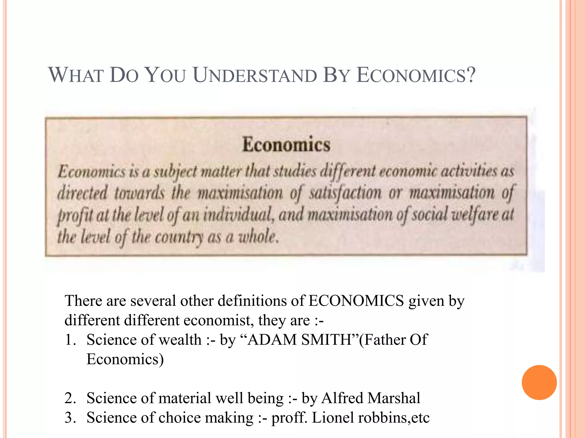 Defining economics assignment | PPTX