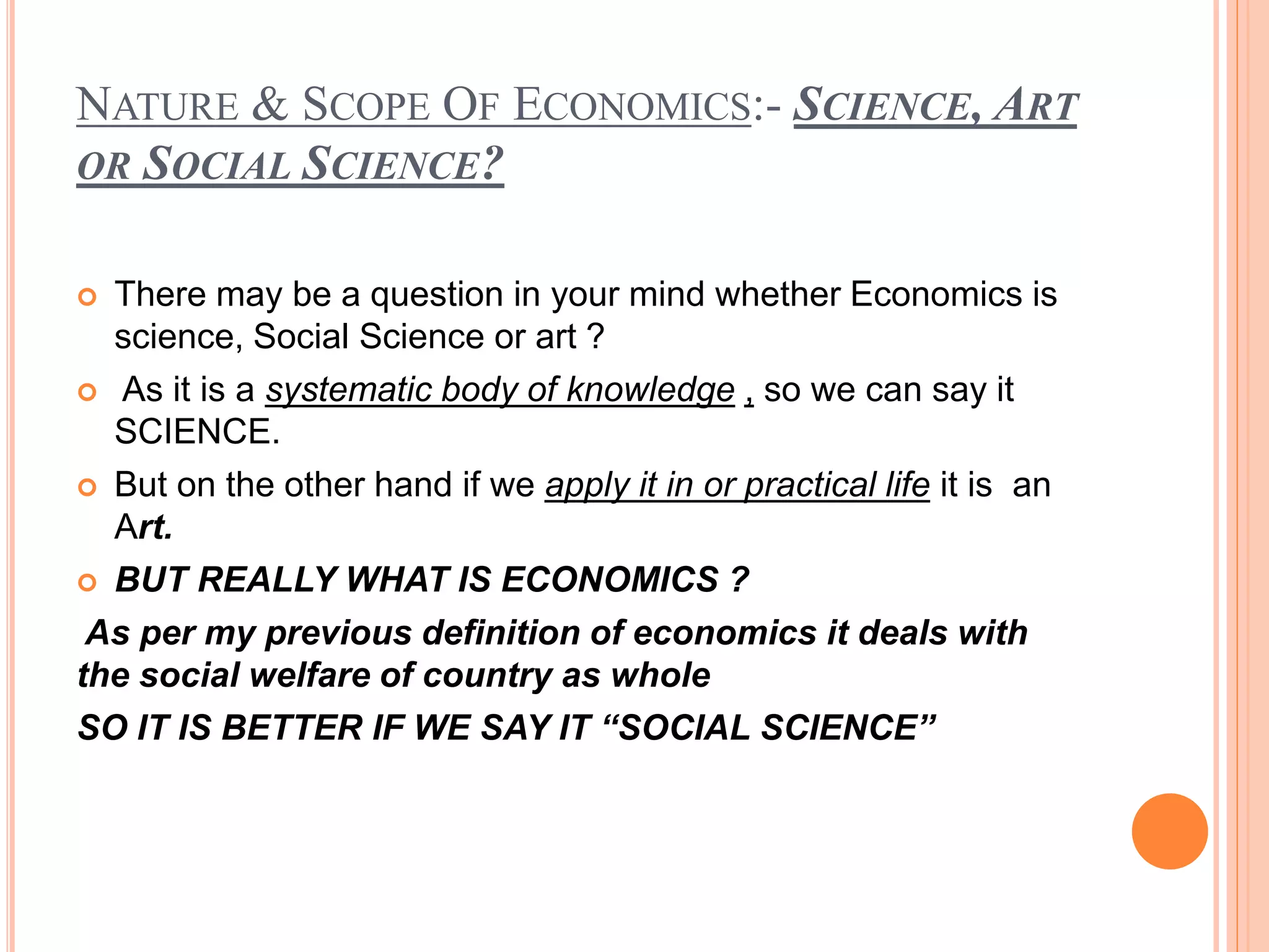 Defining economics assignment | PPTX
