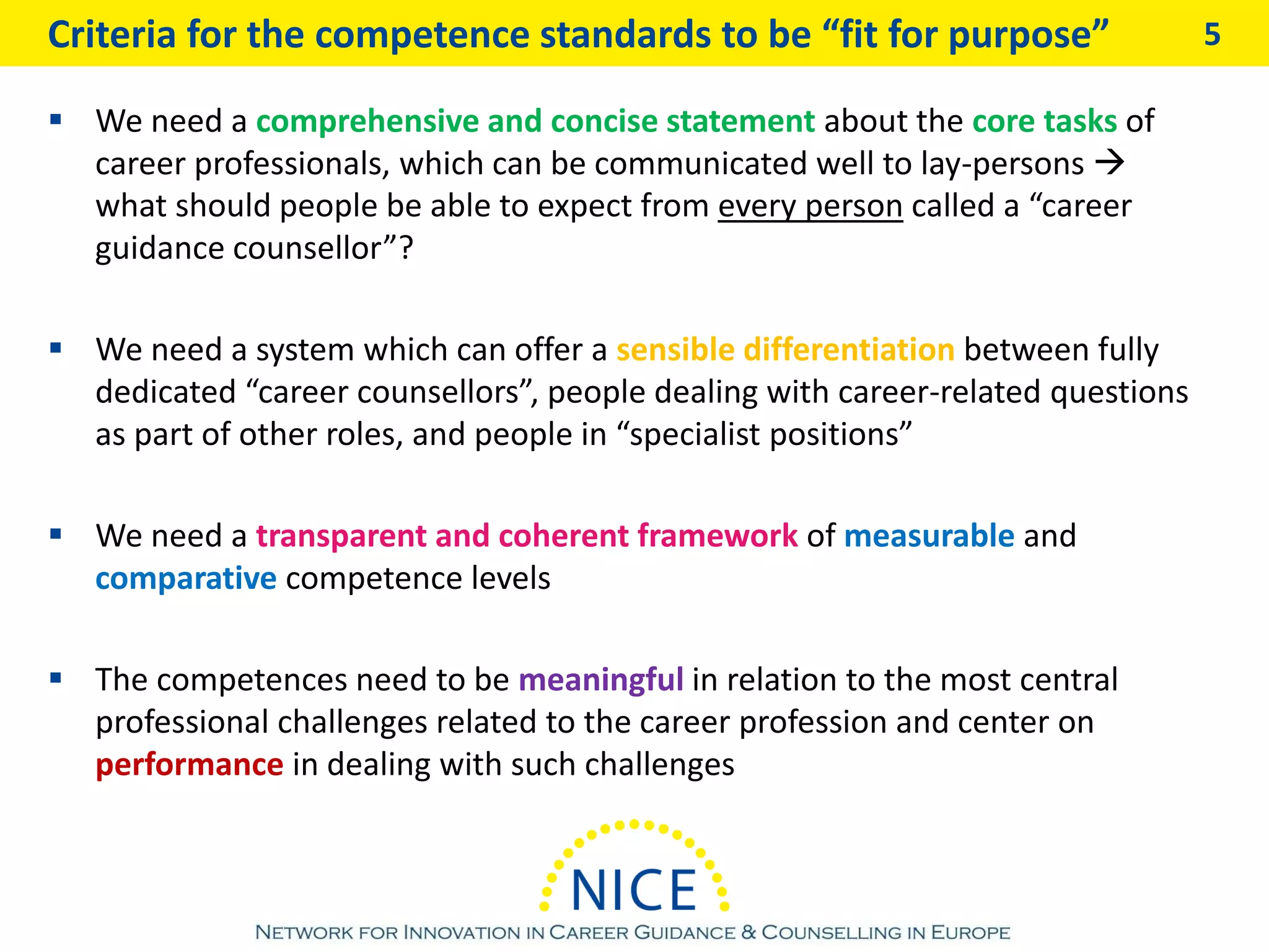 Defining European Competence Standards for Career Guidance and ...