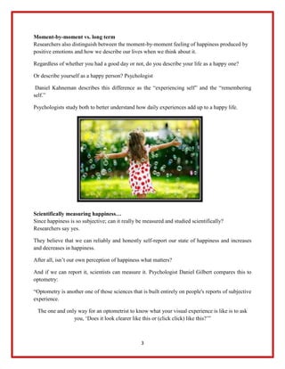 Defining happiness | PDF