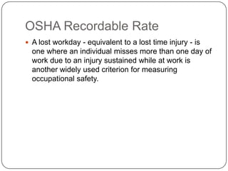 Defining kpi in terms of unsafe acts/conditions and near miss | PPTX